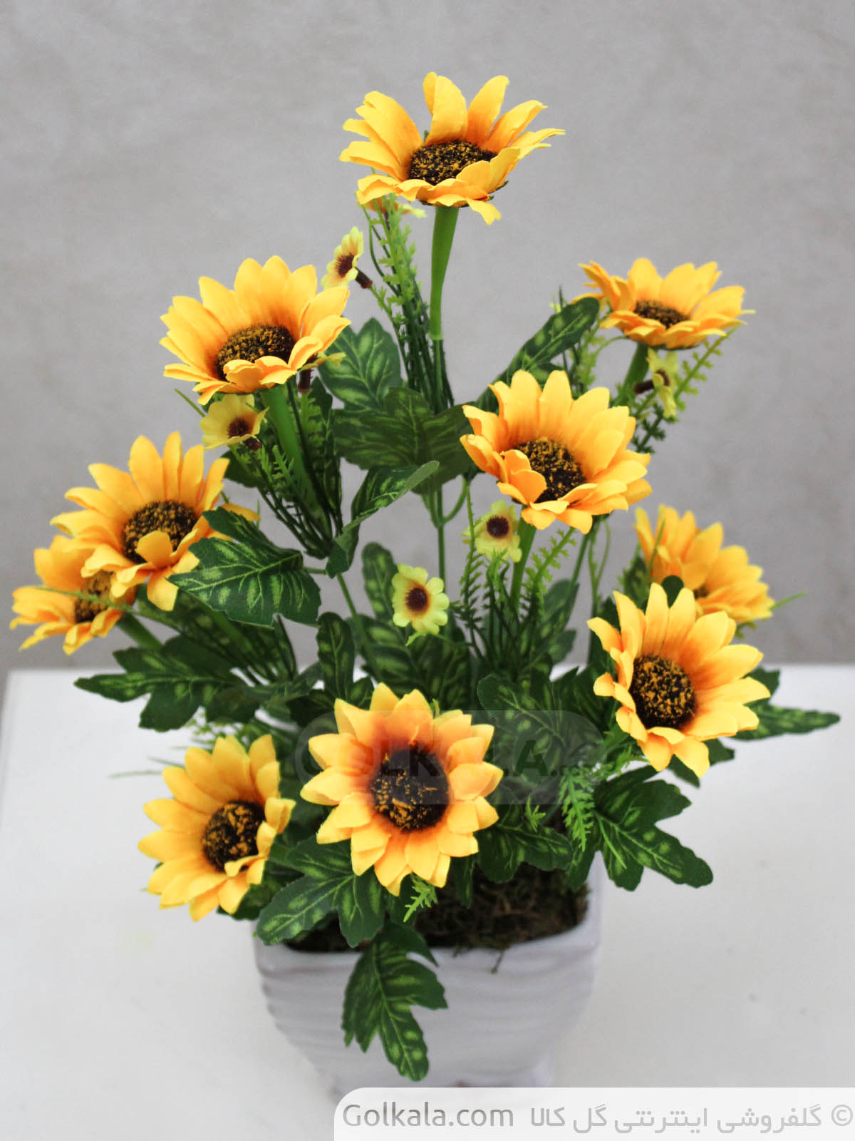 بوته گل افتابگردان مصنوعی 10 گل | فروشگاه اینترنتی گل‌کالا (خرید آنلاین ...